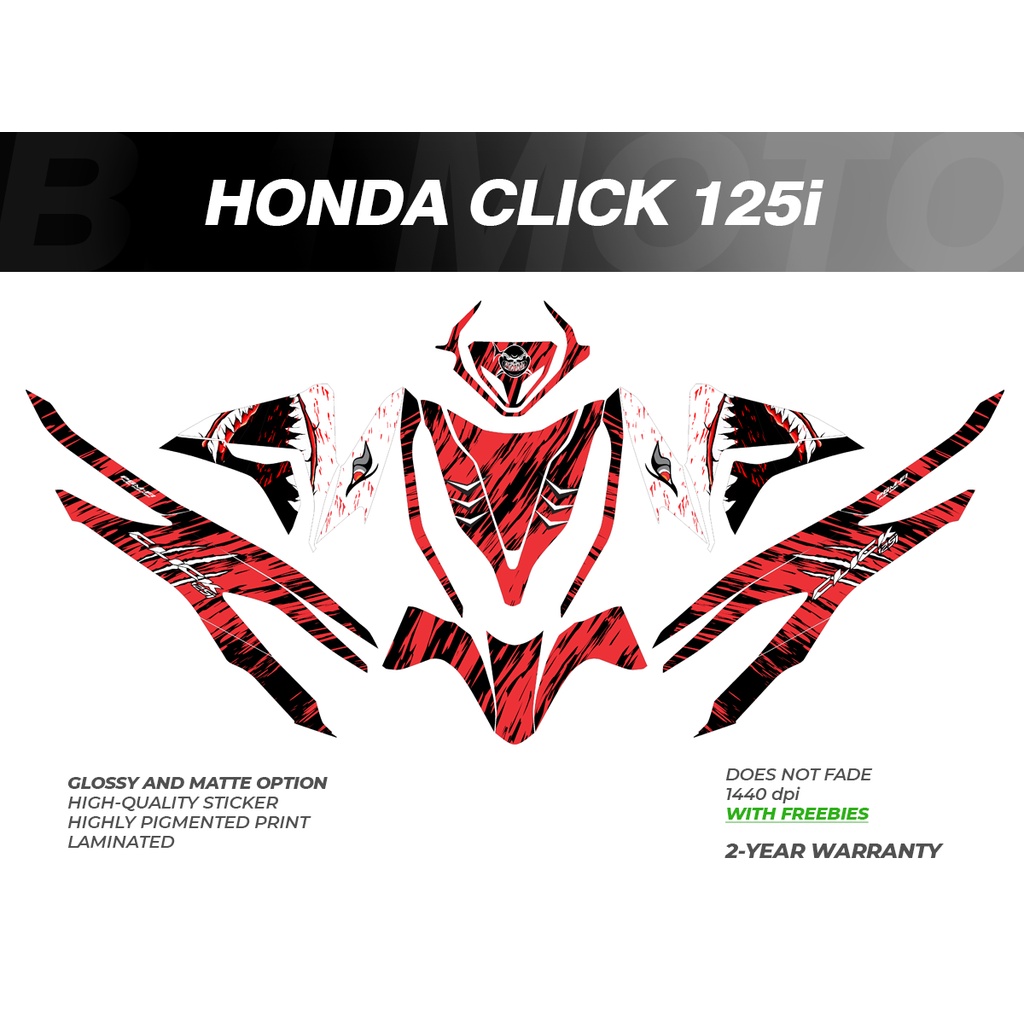 HONDA CLICK 125i Decals (LAMINATED for Fade-proof print, High Quality ...