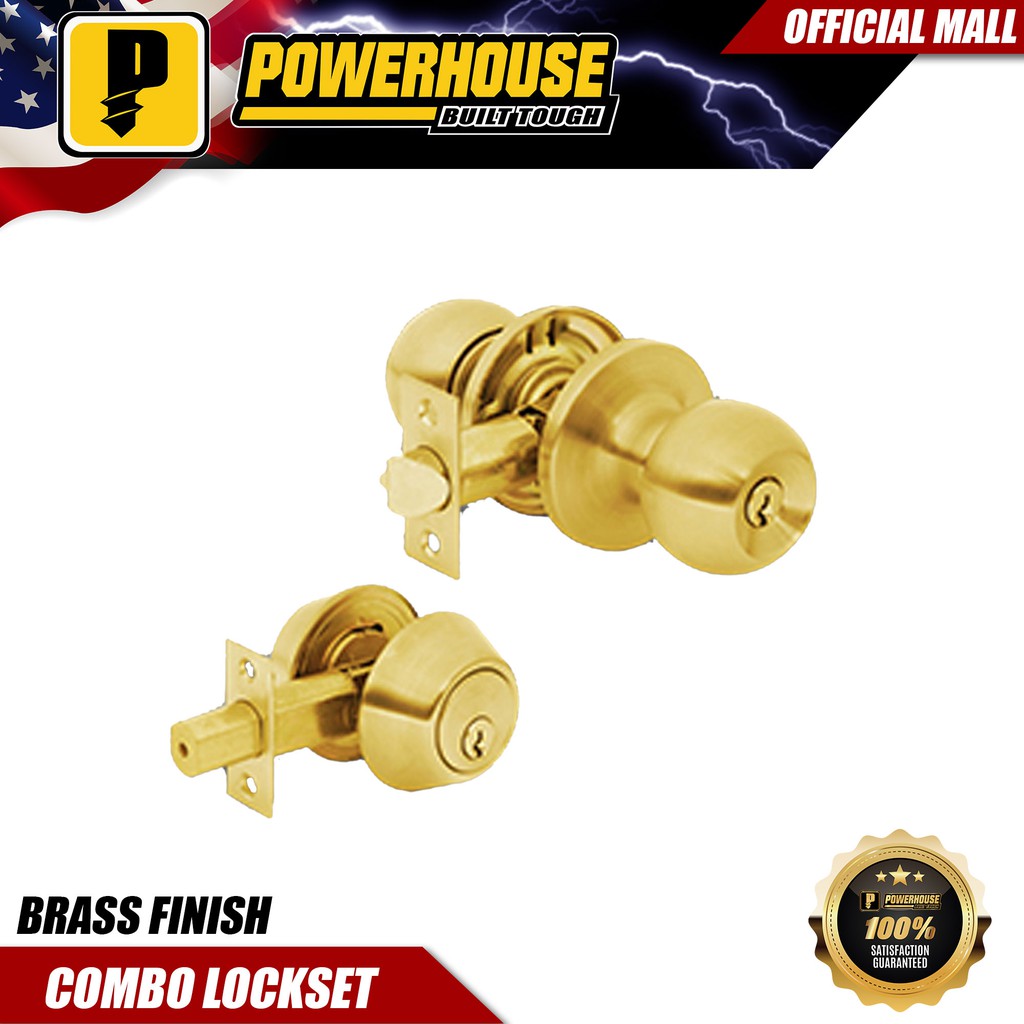 Powerhouse Pro Series Combo Entrance Lockset + Single Deadbolt 587PBET ...