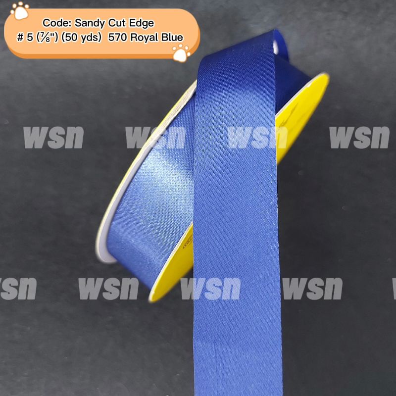 1 inch (7/8 inch) Satin Ribbon SANDY Cut Edge 5 (22 mm) (50 yards/roll ...