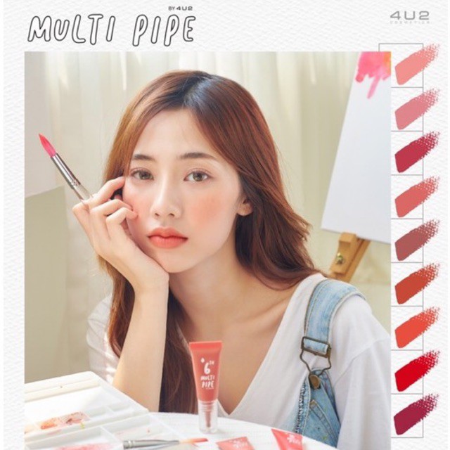 4U2 MULTI PIPE Lip Can Be Applied On Both Eyes Cheeks Mouth. | Shopee ...