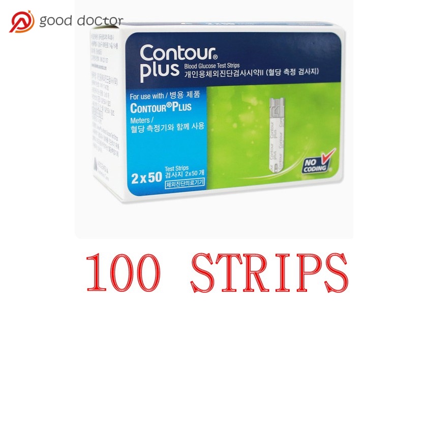(SALE) Contour Plus Blood Glucose Test Strips-2x50 -100 Strips (Exp ...