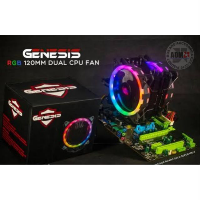 GENESIS Dual CPU COOLER RGB FAN w/ PURE COPPER HEAT SINK | Shopee ...