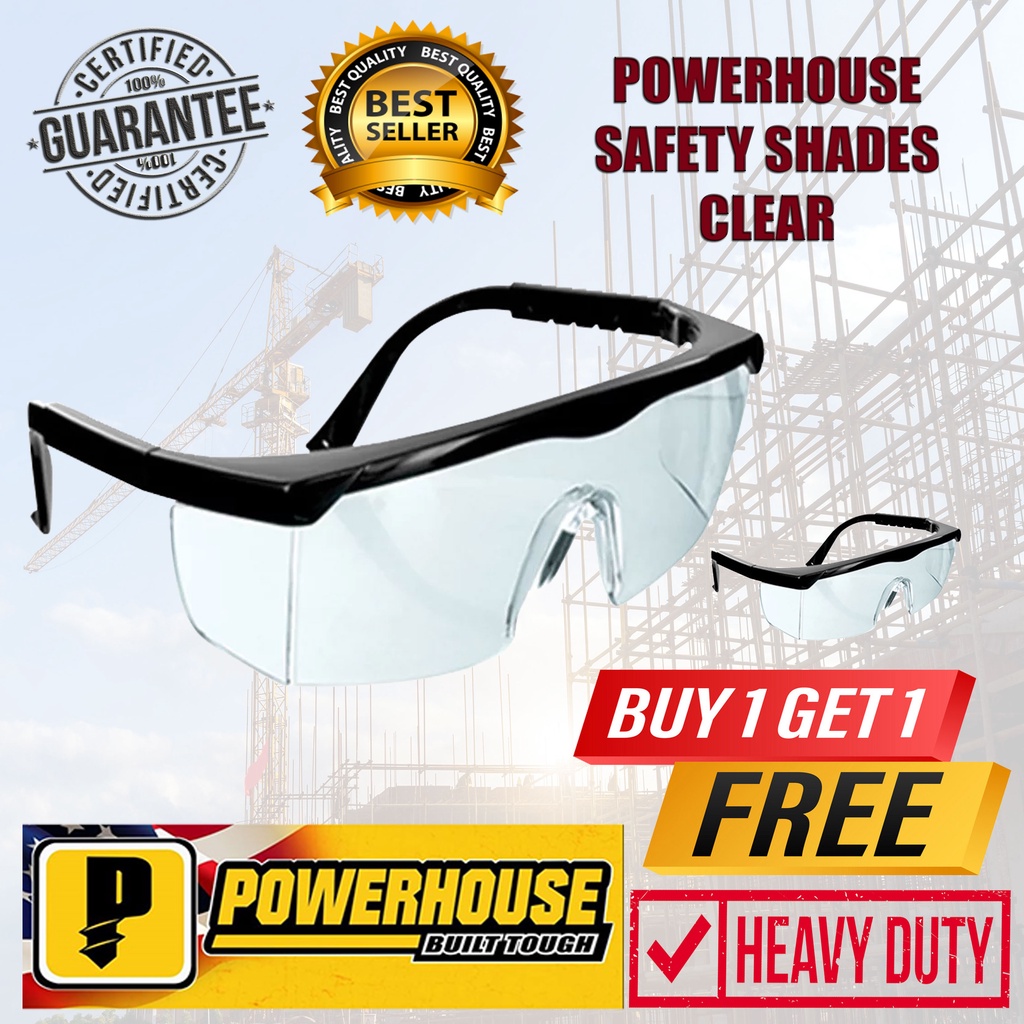 Powerhouse Heavy Duty Safety Shades Clear Buy 1 Get 1 Free | Shopee ...