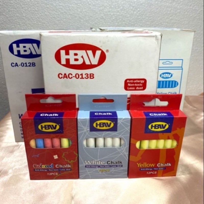 HBW CHALK BY 12s (white, colored and yellow) | Shopee Philippines
