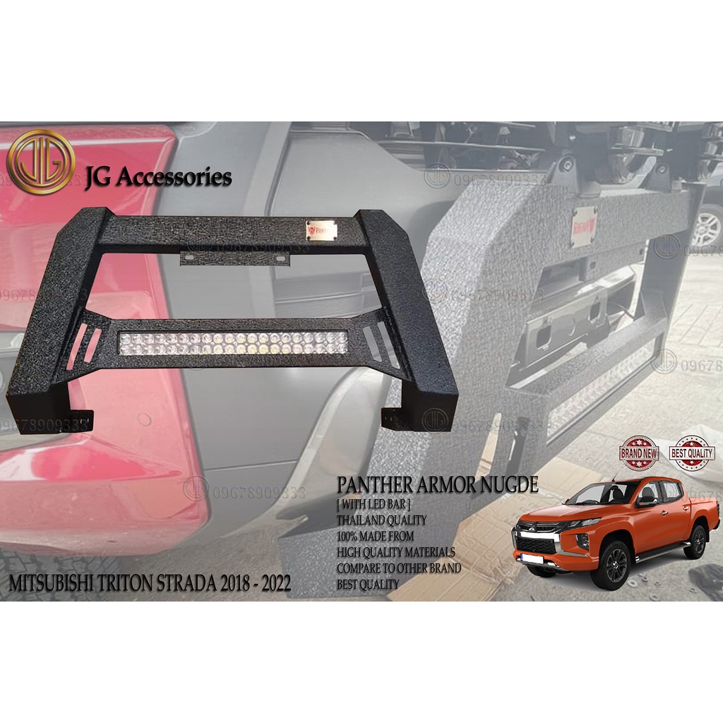 MITSUBISHI TRITON STRADA 2018-2022 PANTHER FRONT BUMPER GUARD W/LED ...