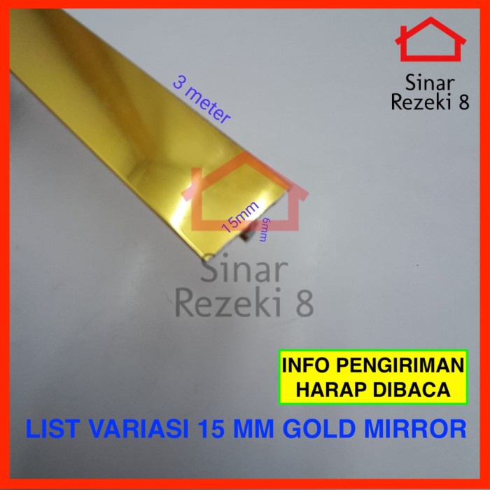 List of variations 15 mm GOLD MIRROR / Aluminum Lis T Edging Strip ...