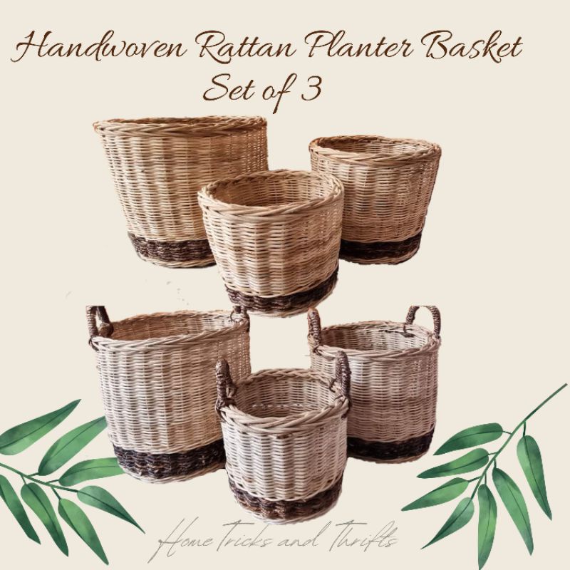 Big Size Handwoven Rattan Planter Basket / Native Pot Storage/ Boho ...