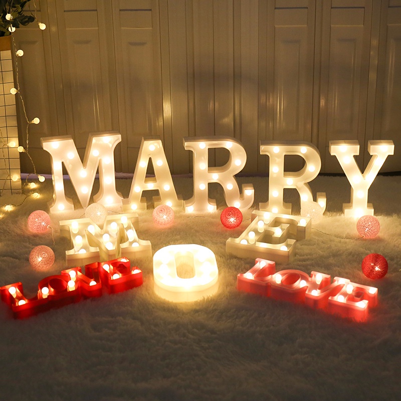 3D Mini 16cm Letter Lights Led Night Light Sign Alphabet DIY Lamp Decor ...