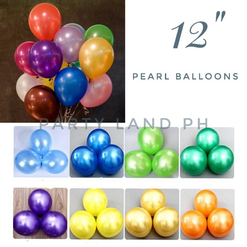 10pcs 12 inch Pearl Round Metallic Glossy Balloon Party Decoration ...