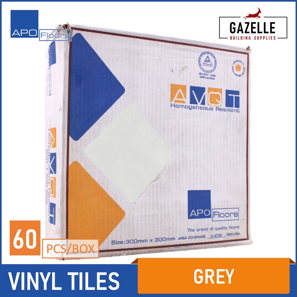 Apo Floor Vinyl Tiles AVQT (18 Colors Available) 1.3mm 60pcs / Box 11 ...
