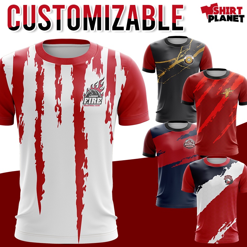 Customized Full Sublimation Red Color Sports Uniform Shirt Soccer ...