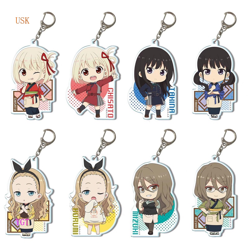 USK Cute Cartoon Anime Lycoris Recoil Cosplay Acrylic Keychains ...