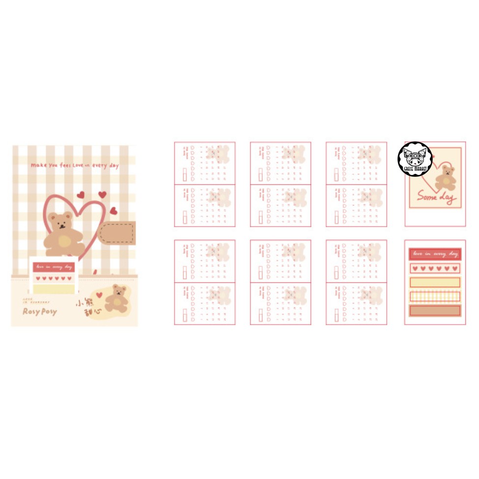 RosyPosy Checkered cute bunny leather notebook with magnet closure A6 ...