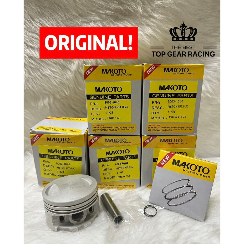 MAKOTO PISTON KIT PINOY150 125 PISTON KIT WITH RING PIN LOCK STD/0.25/0 ...
