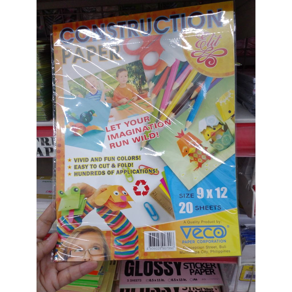 Construction Paper size 9x12 20's per pack brand VECO | Shopee Philippines