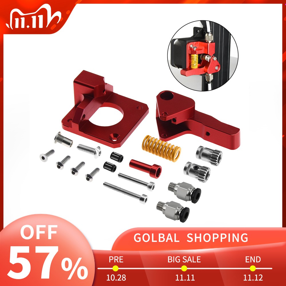 CR10 PRO Upgraded Dual Gear MK8 Extruder Double Pulleys Direct Aluminum Extruder for Ender 3/5 ...