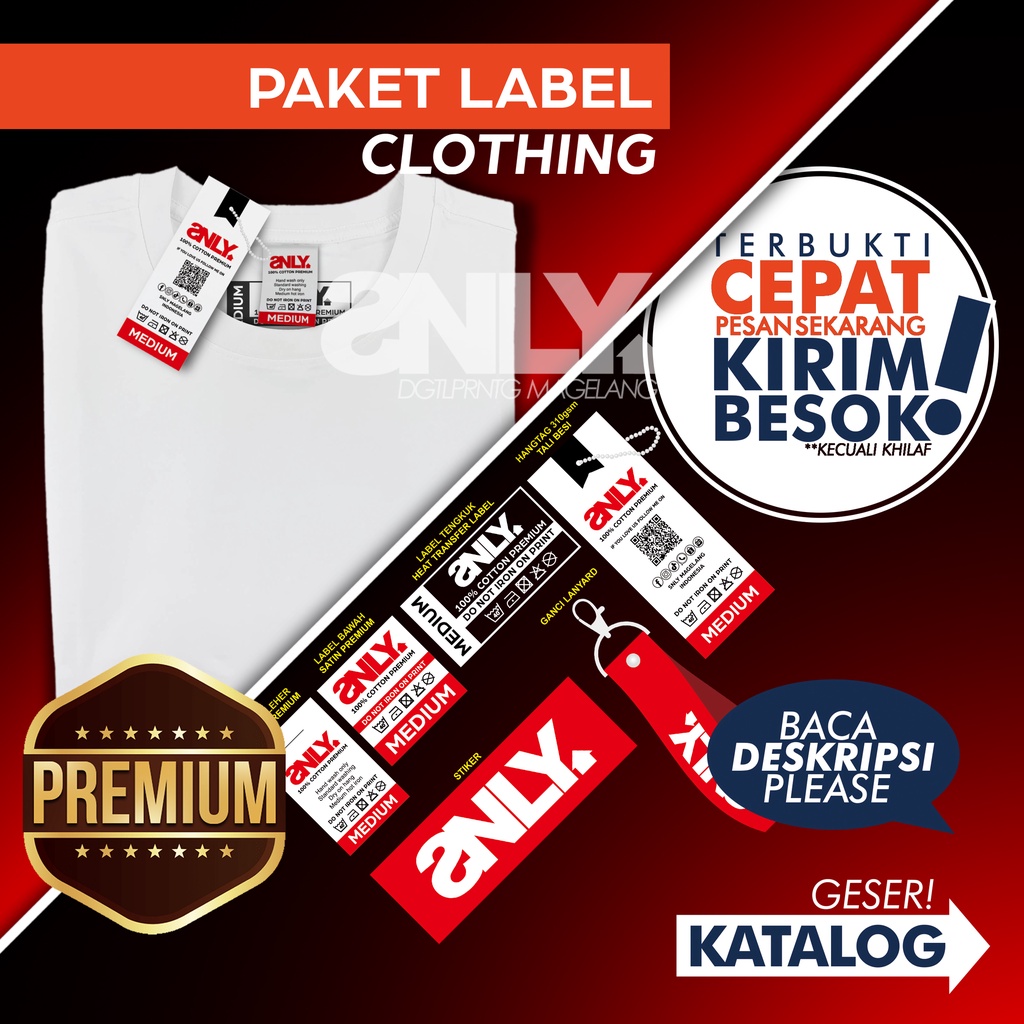T-Shirt Label Package Hangtag Label Sticker Label Premium Satin ...