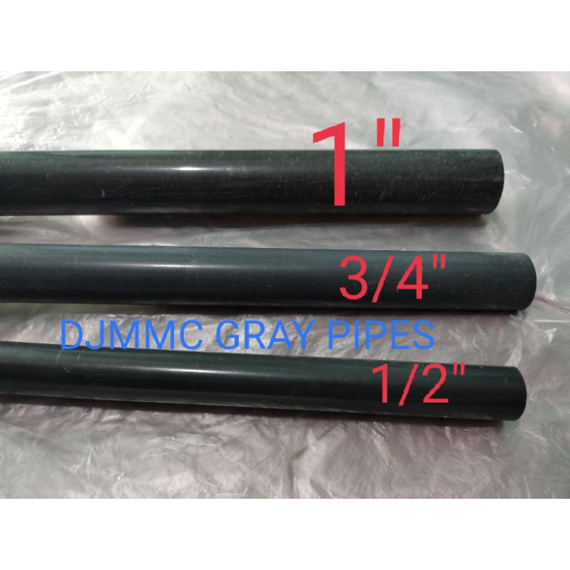Pipe PVC Gray (1/2, 3/4, 1inch) 1 meter length | Shopee Philippines