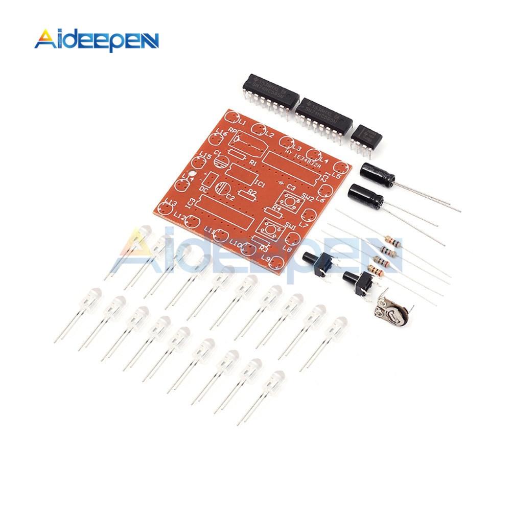 DIY Kit Electronic NE555+74HC595 16Bit 16 Channel Light Water Flowing ...