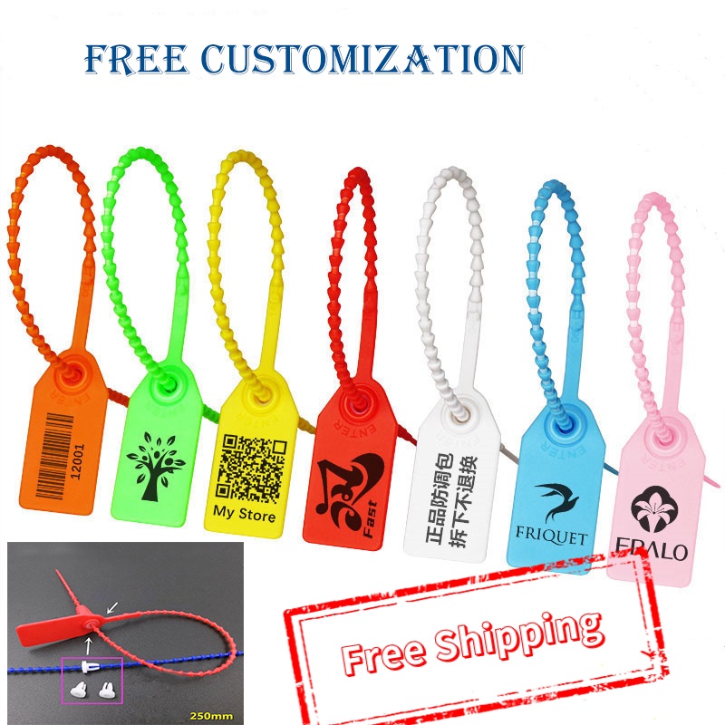 100 Pcs Pull Tite Tags Plastic Security Seals Numbered Tamper Evident ...