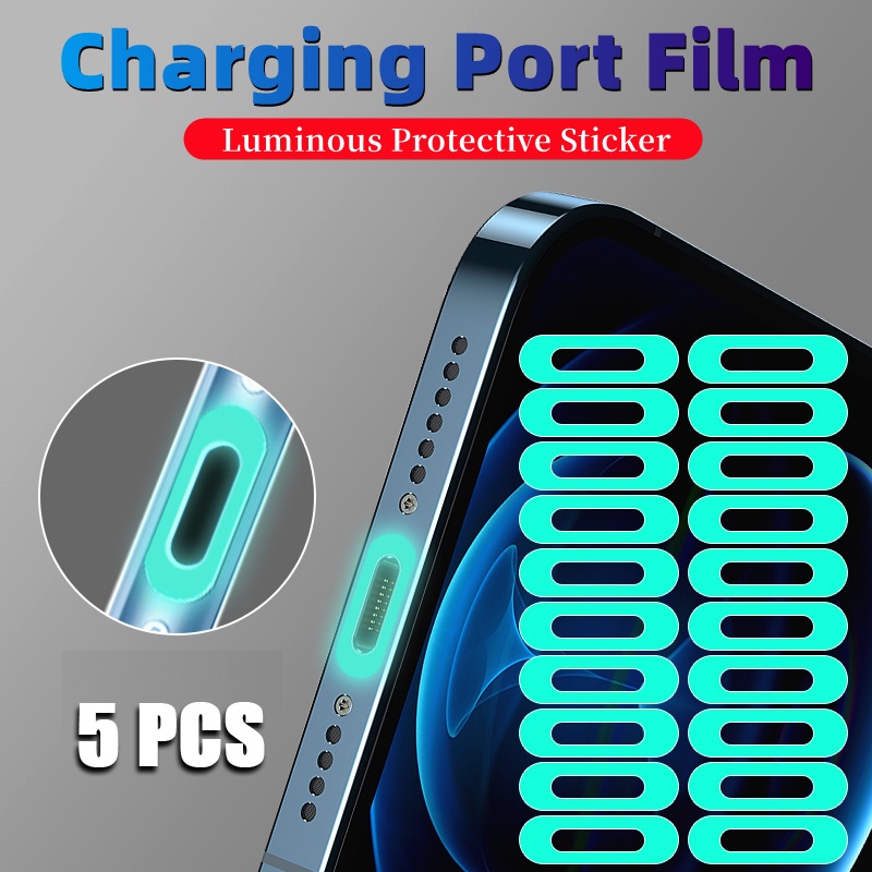5Pcs Luminous Charging Port Film For Type-C Interface Charging Port ...