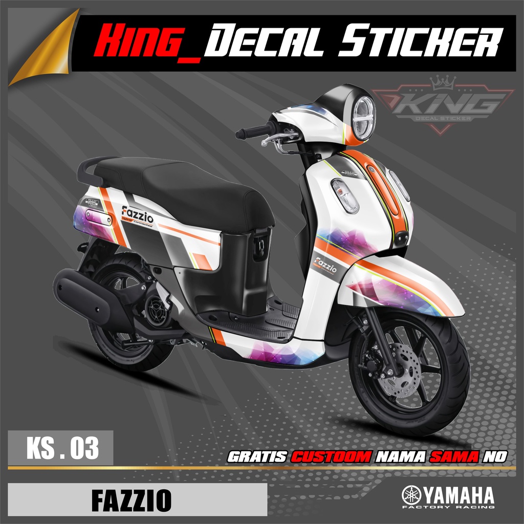 Yamaha Fazzio Full Body Sticker Decal - Fazzio Motorcycle Variation ...