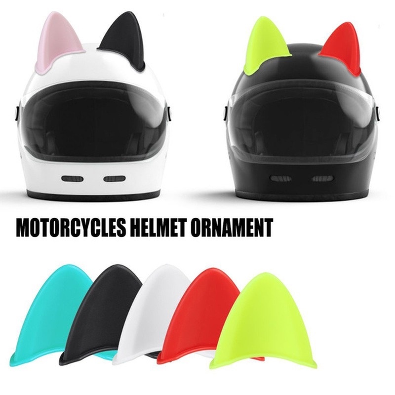 1Pc Motorcycle Helmet Cat Ears Cute Electric Car Helmet Stickers With ...