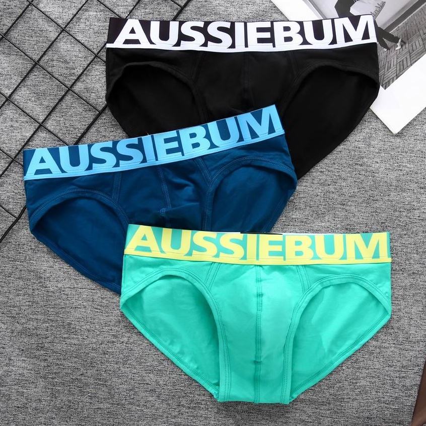 Aussie Bum Man Quality Plain Cotton Briefs Man Undies Basic Underwear ...
