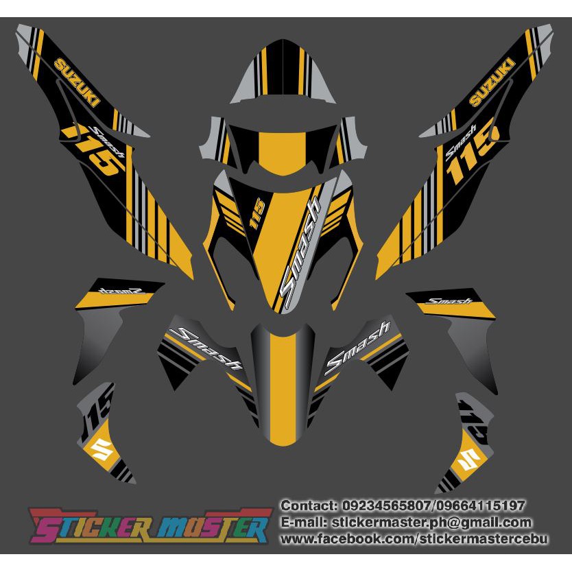 Suzuki Smash 115 Decals - V8 | Shopee Philippines