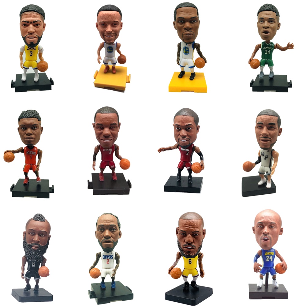 Basketball SUPER STAR Dolls 7cm Height Lakers Kobe James Warriors ...