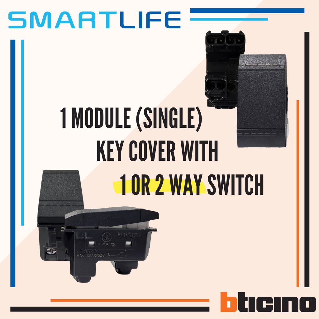 Bticino Living Light 1 Or 2 Way Switch Module With 1 Module (Single ...