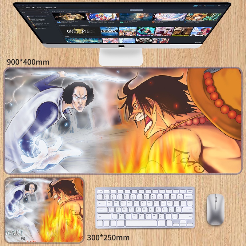 30×25cm 90×40cm High-end Anime One Piece mouse pad Large waterproof ...