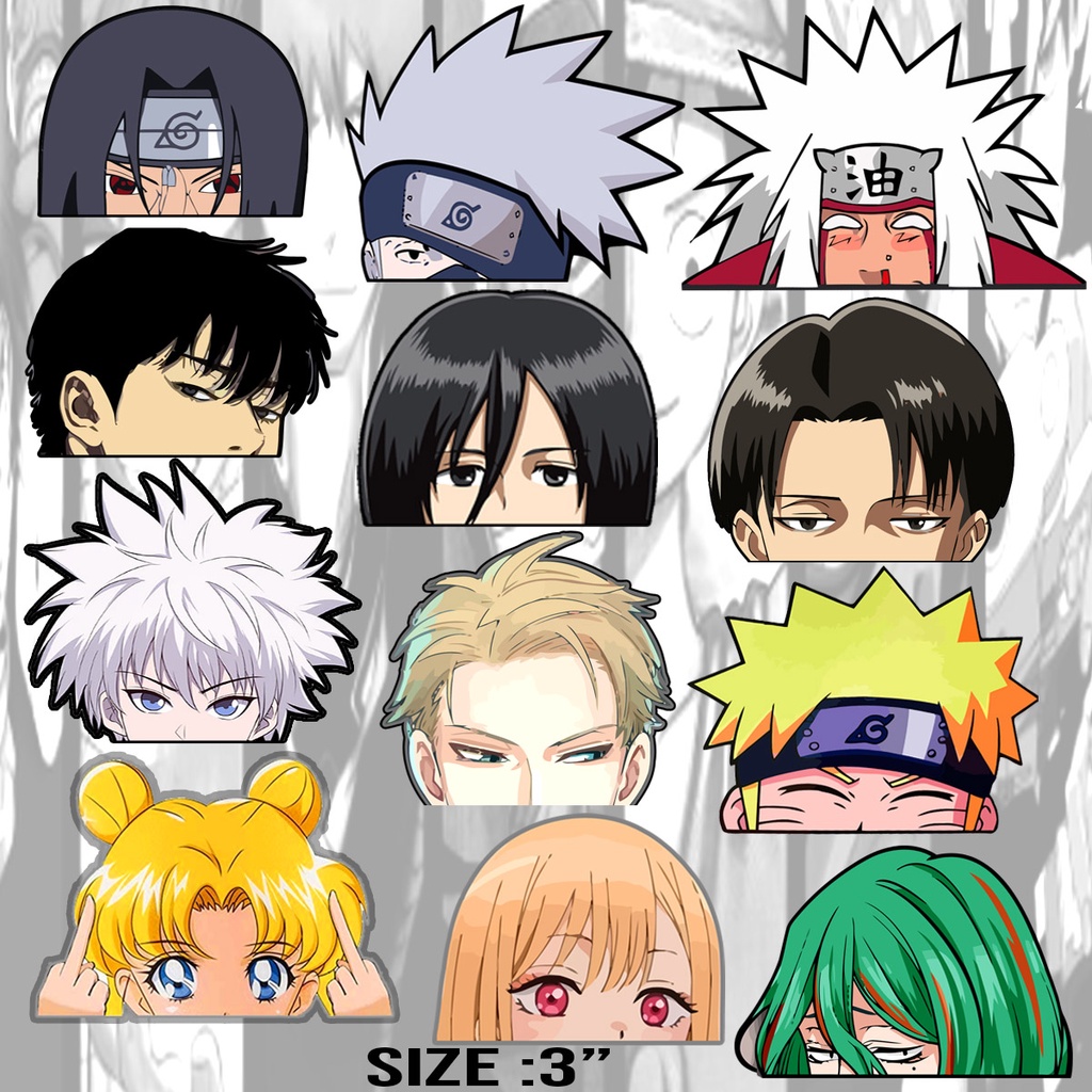 Anime Peeking Stickers Part 2 Waterproof Fadeproof Vinyl | Shopee ...