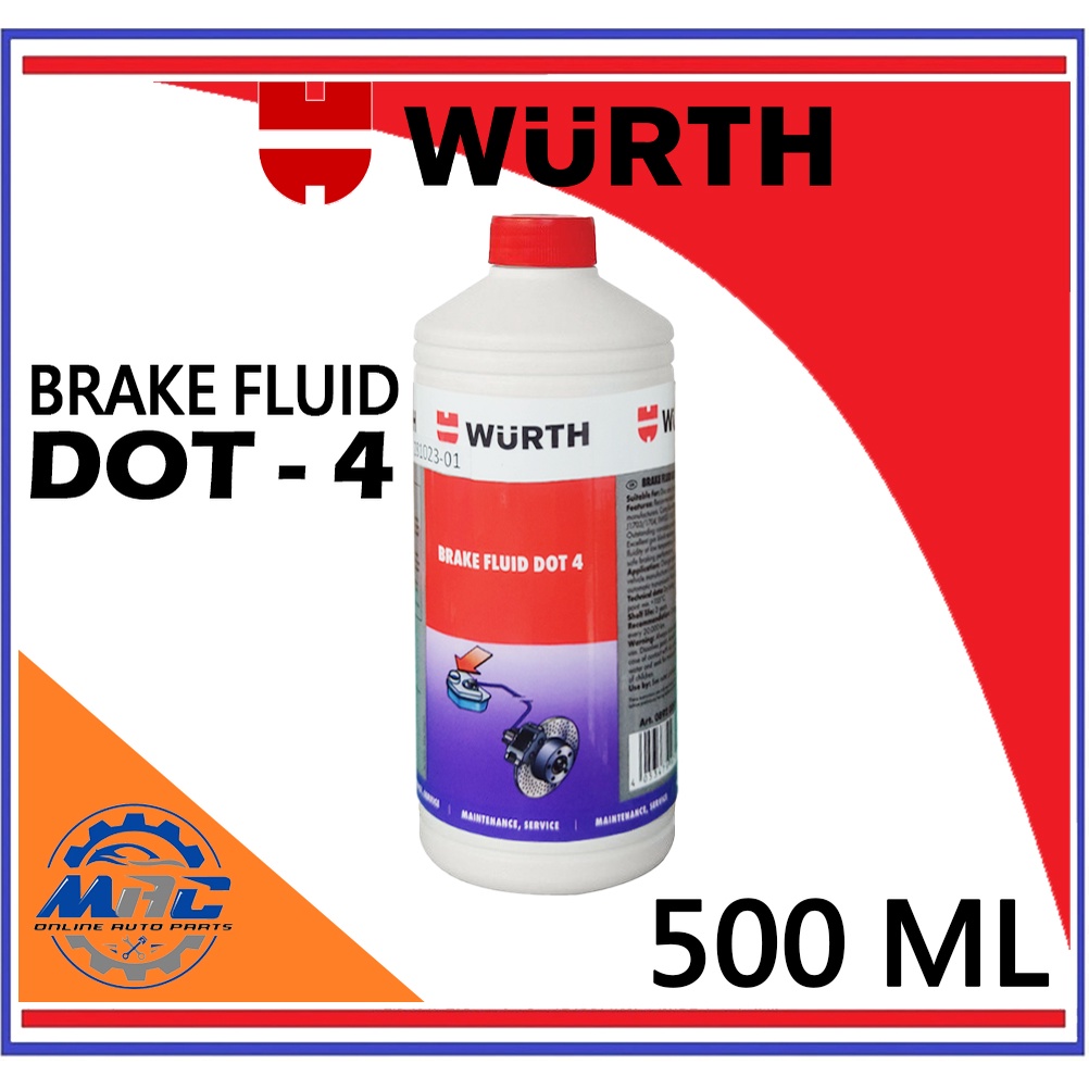 Wurth Brake Fluid DOT 4 500ml | Shopee Philippines