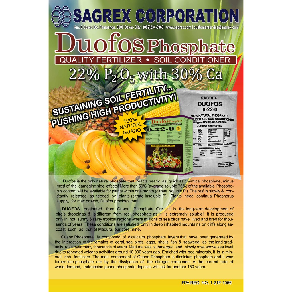 Aditha's Duofos NPK 0-22-0 (100% Natural Phosphate & Soil Conditioner ...