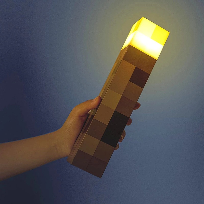 Minecrafted My World LED USB Brown Stone Torch Rectangle Outdoor ...