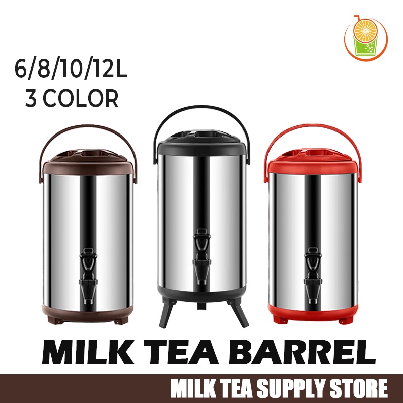 Milk Tea Thermos Bucket Stainless Steel Tea Bucket Tea Barrel Water Jug ...