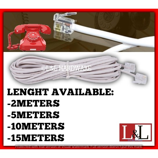 0909 1PCS RJ11 Male to Male Plug Telephone Line Cable Wire | Shopee ...
