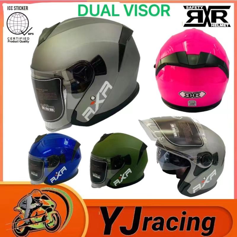 Rxr Half Face Dual Visor 065F For Motorcycle With ICC (BPS) LARGE ONLY ...