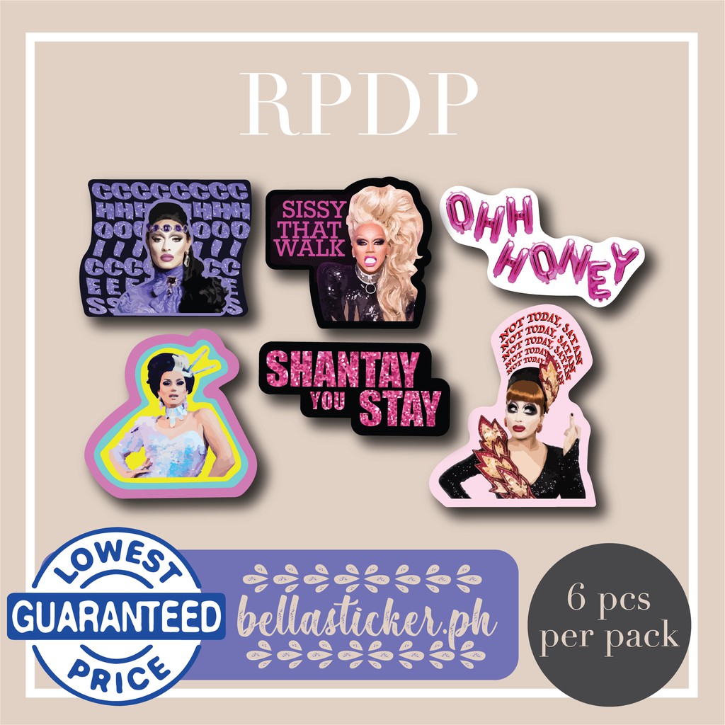 *WATERPROOF LAMINATED* RUPAUL'S DRAG RACE STICKER PACK, RPDR | Shopee ...