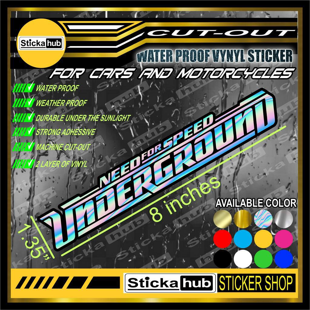 NEED FOR SPEED STICKER DECALS FOR MOTORCYCLE AND CAR, UNDER GROUND ...
