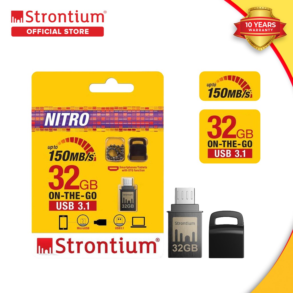 Strontium Nitro 32GB Dual Drive USB 3.1 Metal Flash Pen Drive OTG Up to ...