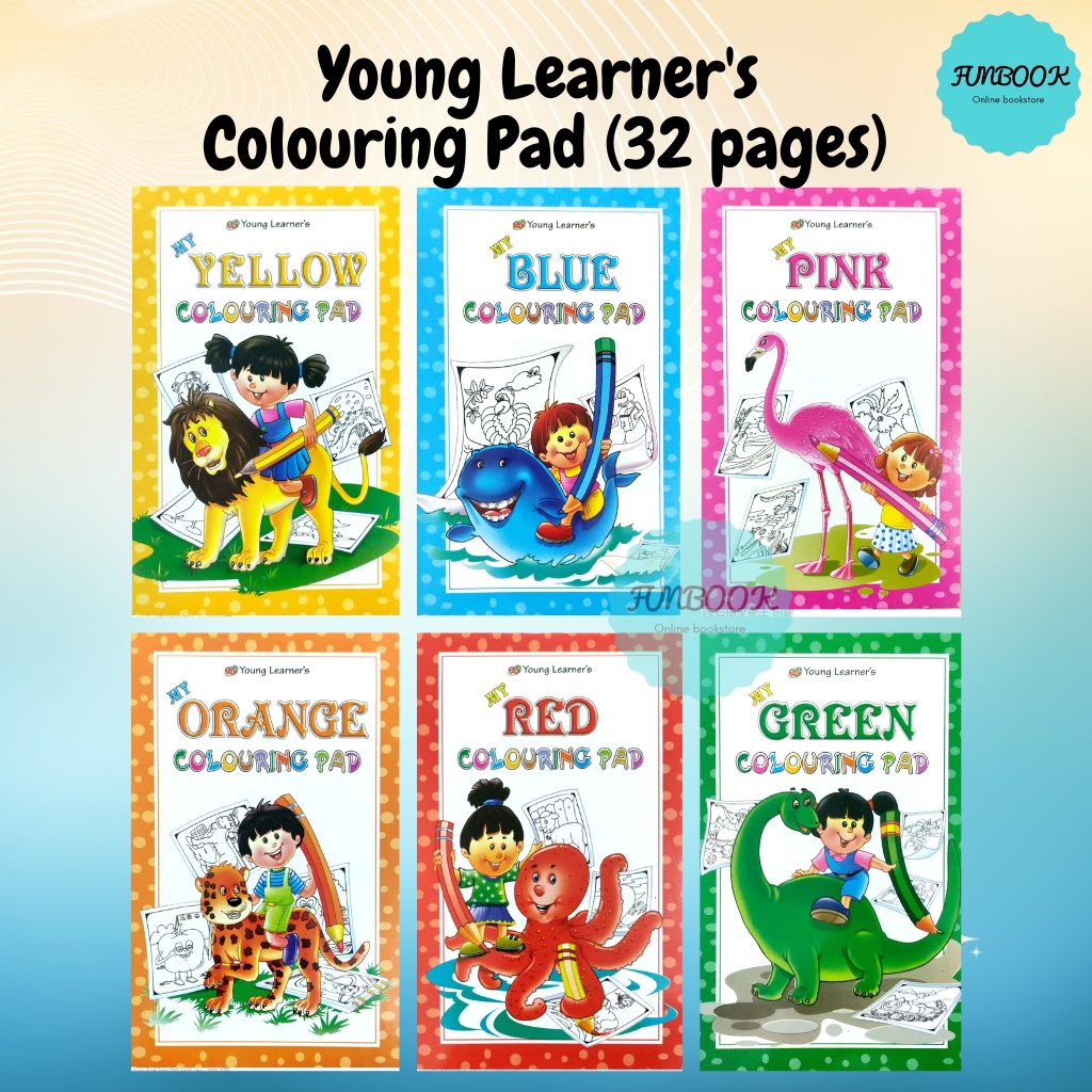 [FUNBOOK] Young Learner's Colouring Pad Book a5 (32 pages) | Shopee ...