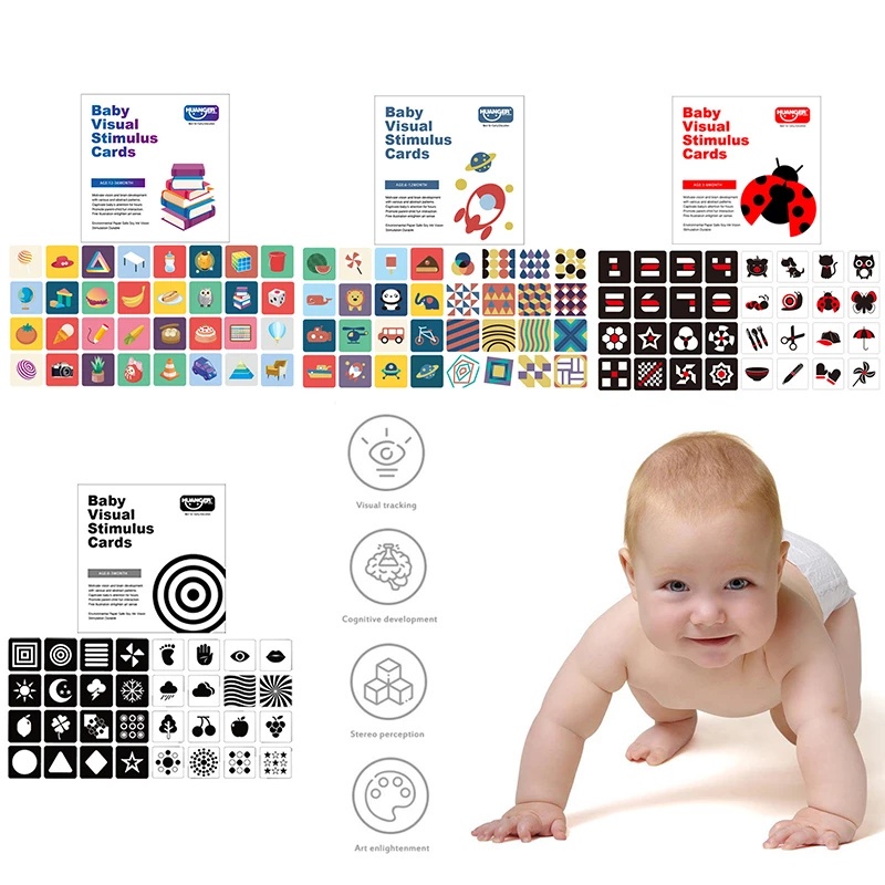 Montessori Baby Flash Card Visual Stimulus Cards Flash Card For 1-36M ...