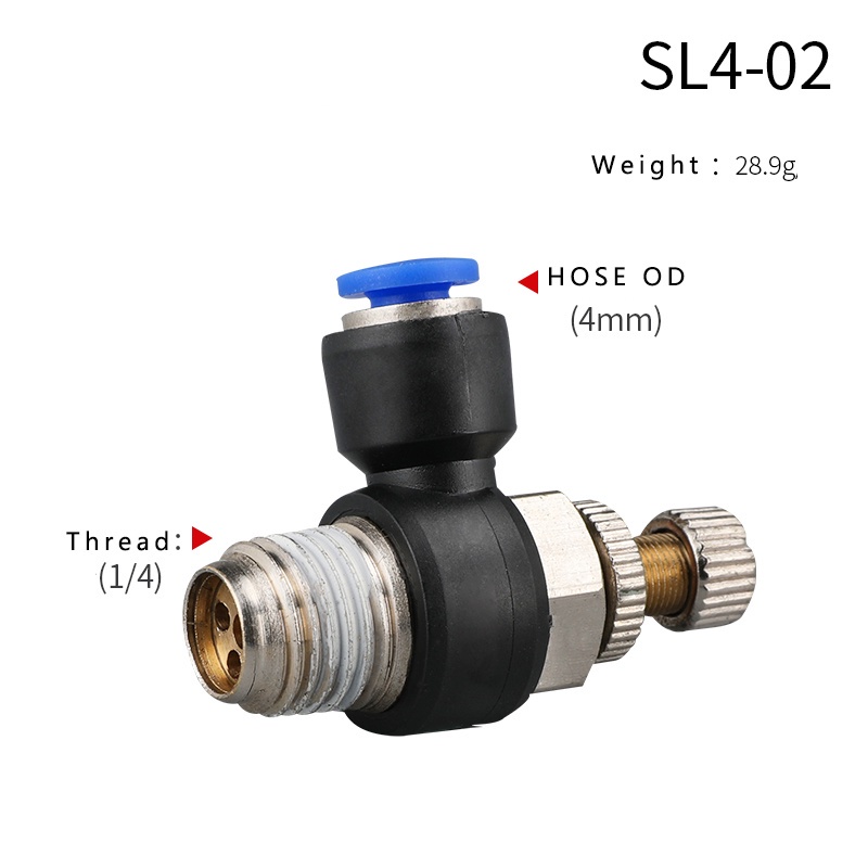 SL connector pneumatic trachea quick connector throttle valve speed regulating valve SL4 / 6 / 8 ...