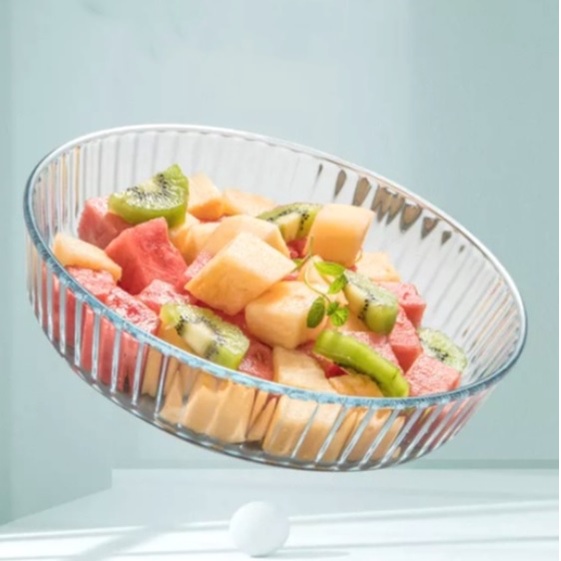 LG FENIX 4218 (1PC)Tempered glass round striped baking tray baking ...