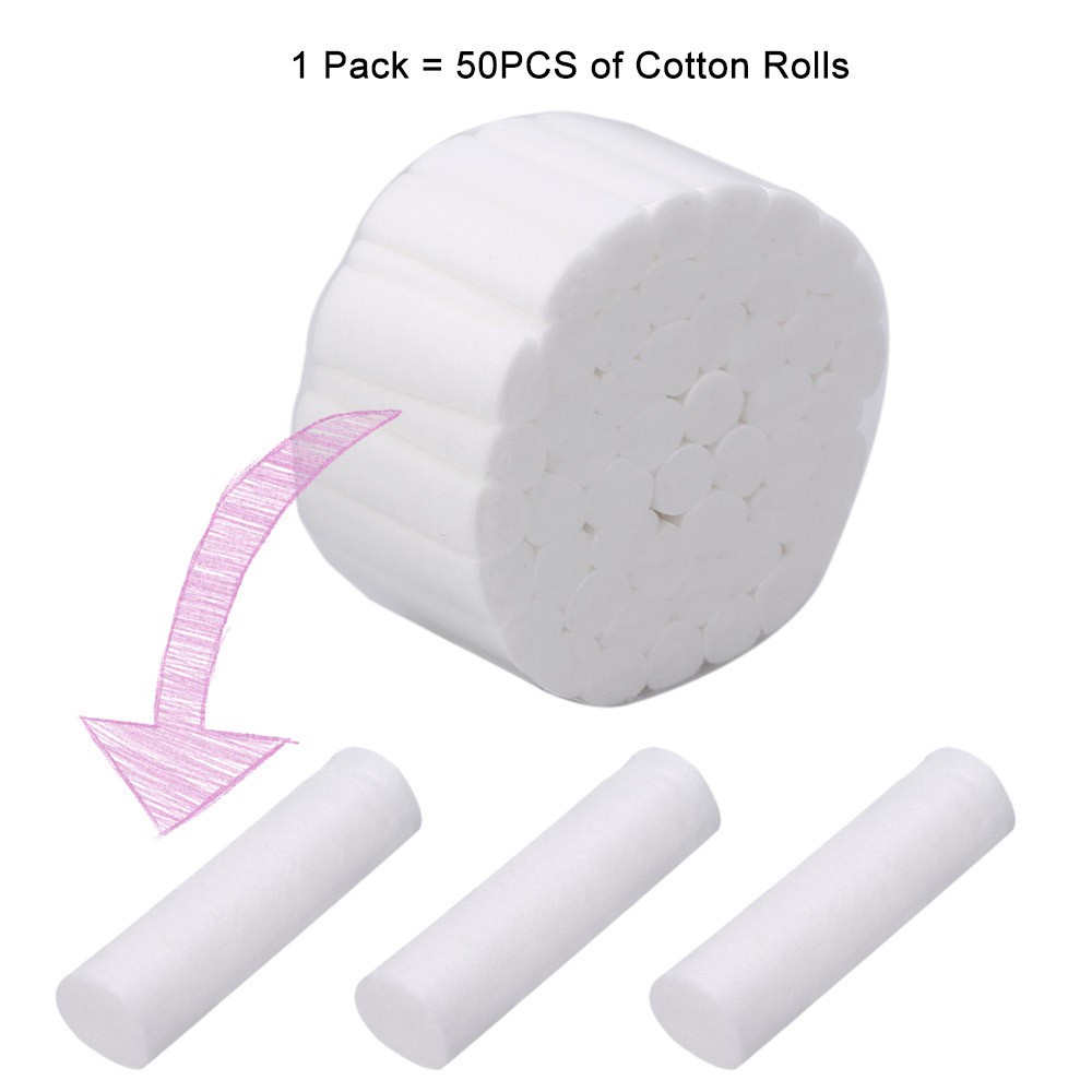 200pcs Disposable Dental Cotton Rolls Tooth Gem High-purity Cotton Roll ...
