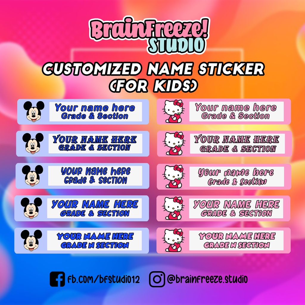 Customized School Stickers for Kids - Notebook and Book Sticker ...