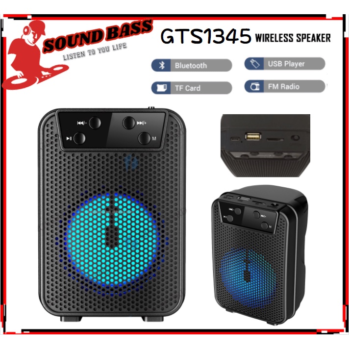 Gts 1345 Portable Rechargeable Wireless Bluetooth Speaker With Fm Radio USB and Sd Card ...