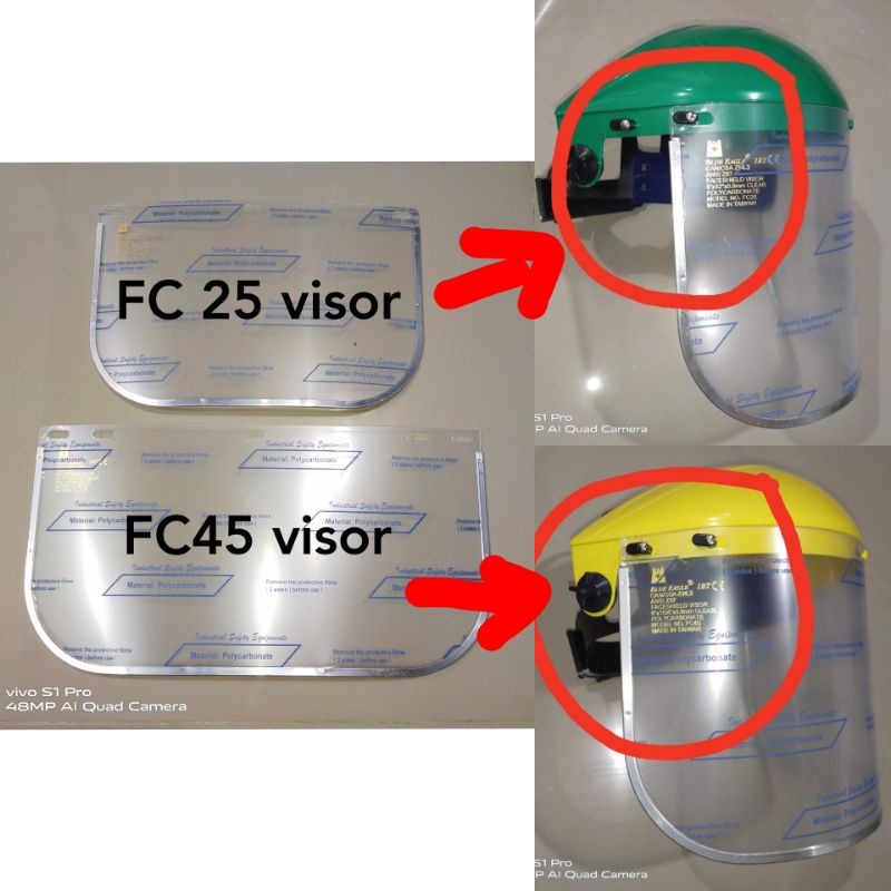 Blue Eagle FC25 FC45 visor spare visor (browguard or helmet not ...